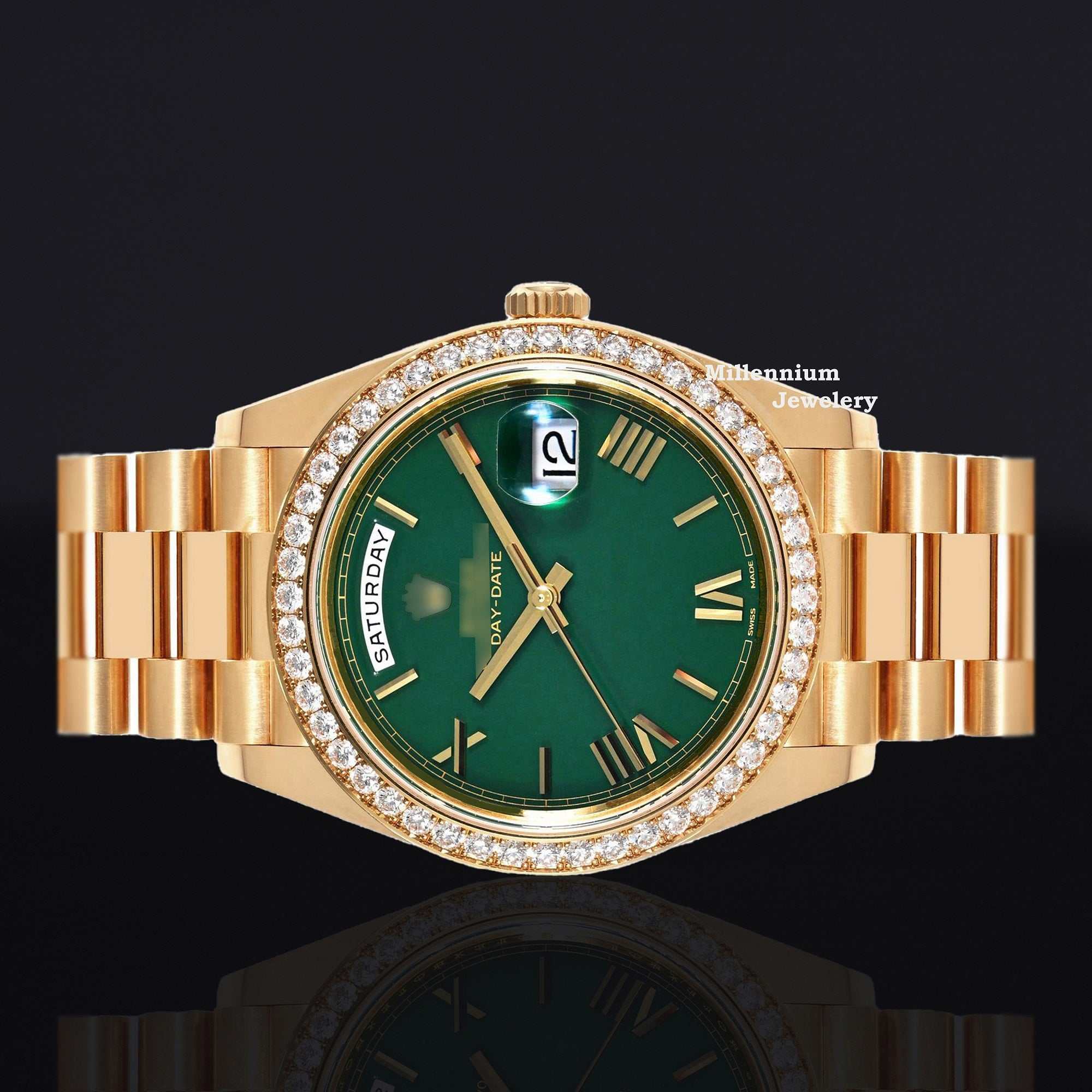 Graceful Plain Green Dial Watch Automatic For Men – Millennium Jewelery