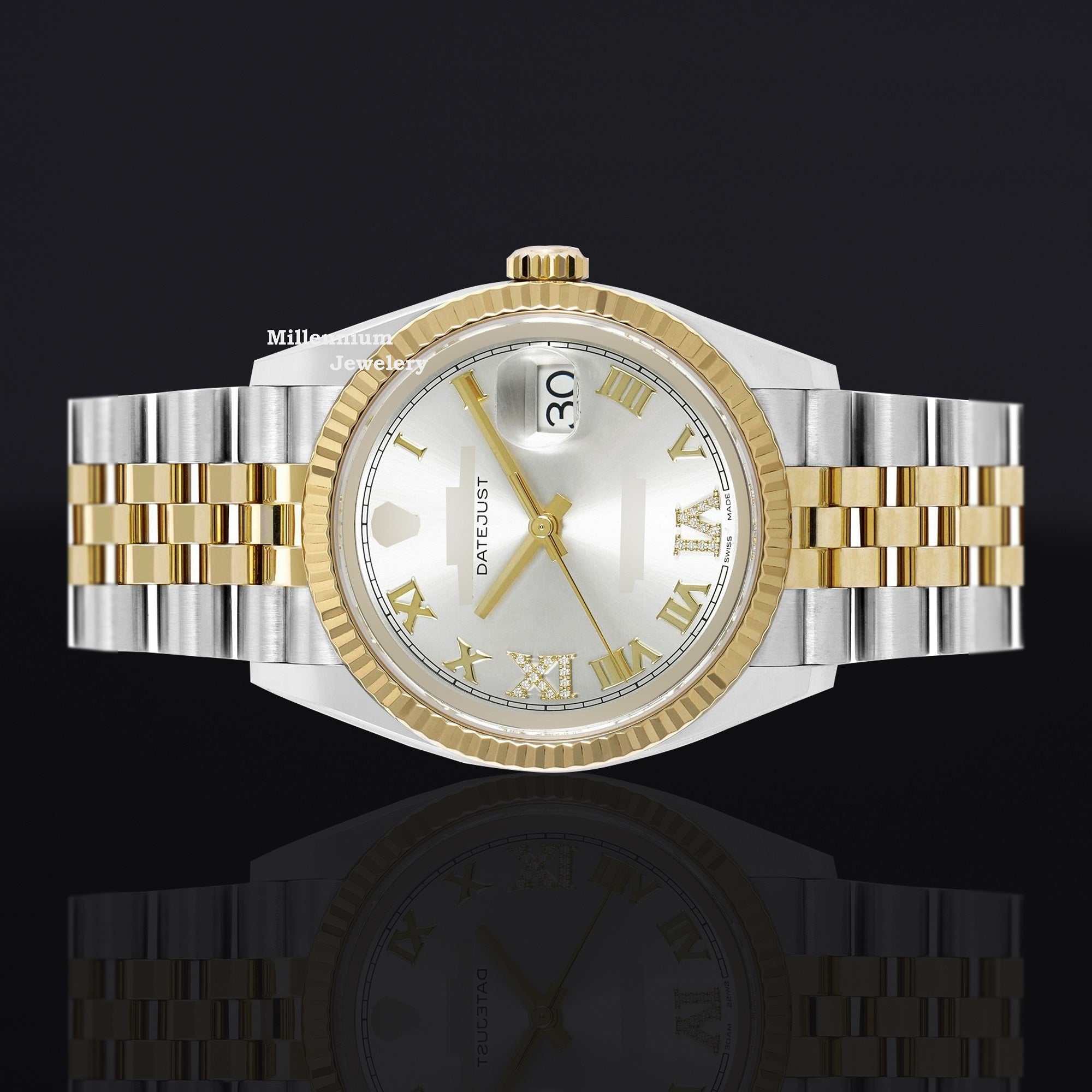 Yellow and White Plain Watch With Japan Automatic Movement Watch ...