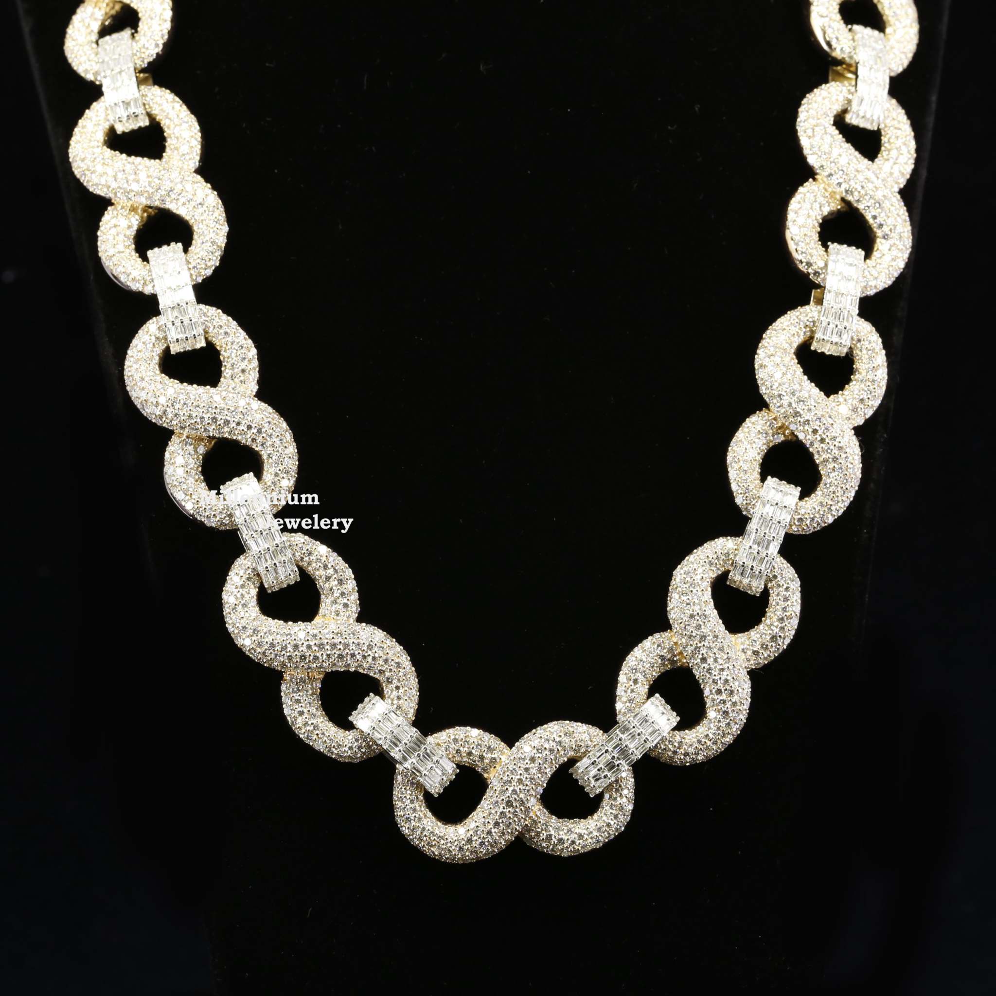 Cuban Link Chain For Men Iced Out Moissanite Diamond Necklace ...